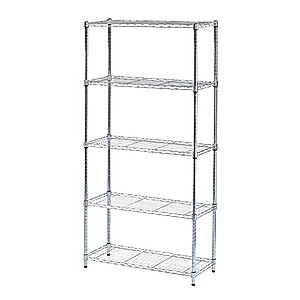 Alera ALESW853614SR Residential Wire Shelving Five-Shelf 36w x 14d x 72h Silver