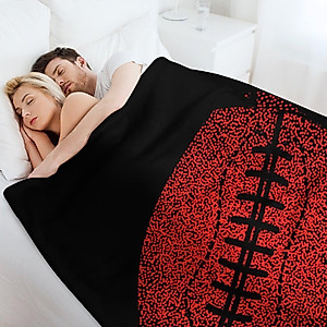 Football Throw Blanket - Soft Flannel Sports Football Blankets for Girls Boys Kids Football Lovers - Warm Rugby Throw Blankets for All Season Lap, Chair, Sofa - 50"x40"