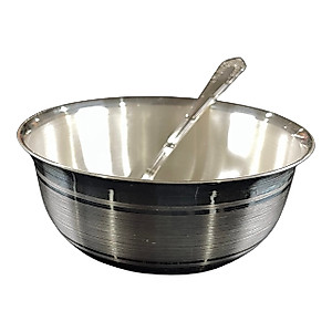 Balaji 999 Pure Silver 5.0 inch Bowl & Spoon Teens/Adults - 5.0-inch Set#01