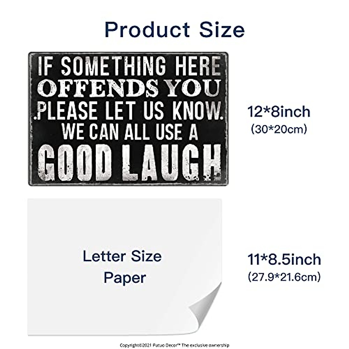 Putuo Decor Funny Sarcastic Metal Tin Sign Man Cave Bar Decor If Some Thing Here Offends You Please Let Us Know 12 x 8 Inches