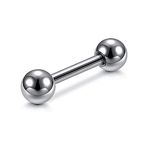 Stainless Steel 14G Body Piercing Barbells Silver Gold Black Rainbow Color 10mm Post Studs Earring Nipple Nose Tongue Helix Tragus Cartilage Labaret Medusa Lip Eyebrow Straight Bar 6mm Ball Screw