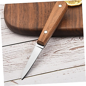 Hemoton Oyster Cutter 2pcs Stainless Steel Oyster Stainless Steel, Wood Seafood Cutting Tool Oyster Opener Clam Shucking Tools Wooden Handle Kitchen Supplies Oyster Shucker