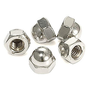 M10 Acorn Hex Cap Dome Head Nuts, 304 Stainless Steel 18-8, Bright Finish, Pack of 10