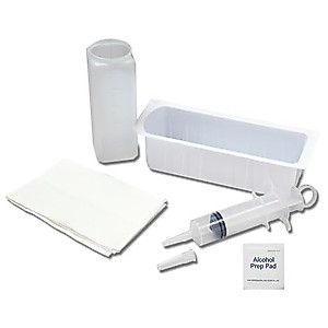 AmeriCan Goods Piston Irrigation Tray Sterile 60ml with Container, Tray, Tip Protector, Drare, Alcohol Prep Pad (1)