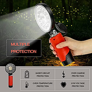LouSdZoke Cordless LED Work Light for Milwaukee M12 10.8V-12V Li-ion Battery, 27W 6000LM Outdoor Jobsite Floodlight Handheld Flashlight with Pivoting Head