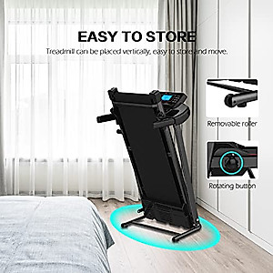 Treadmills for Home, 2.5HP Portable Foldable Treadmill with 15 Pre Set Programs and LED Display Panel Black