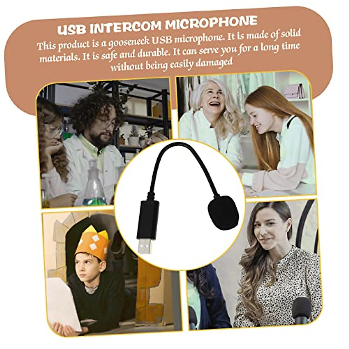 Milisten 2pcs USB Talkback Microphone Condenser Little Mic Gooseneck Condenser Microphone USB Microphone Condenser Microphones Microphone for Video Wired Computer Plug: USB Metal Notebook