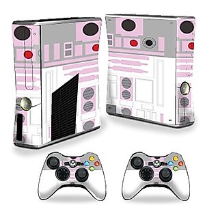 MightySkins Skin Compatible with X-Box 360 Xbox 360 S Console - Pink Cyber Bot | Protective, Durable, and Unique Vinyl Decal wrap Cover | Easy to Apply, Remove, and Change Styles | Made in The USA