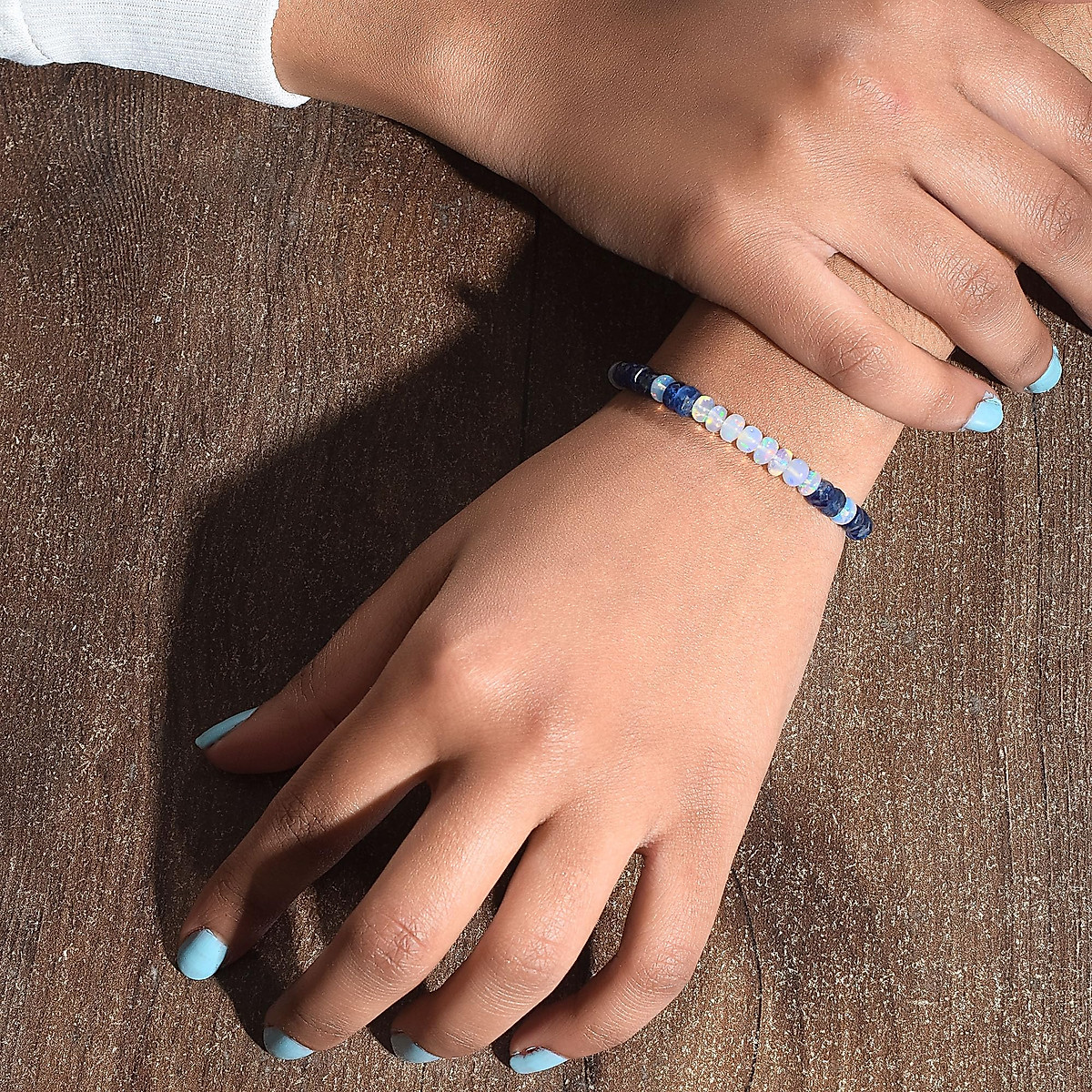 Vatslacreations Boho Ethiopian Fire Opal Bracelets for Women Trendy of Valentines Gifts, Silver Bracelets for Women the Best Womens Birthday gifts