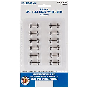 Bachmann Trains 36" FLAT BACK WHEEL SETS (12 per card) - HO Scale