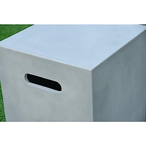 AMS Fireplace Elementi Concrete Square Propane Tank Cover - ONB01-109