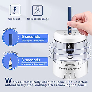 Zankocat Electric Pencil Sharpener, Battery (Not Included) USB Powered Small Portable for NO.2 and Colored Pencils, Automatic and Durable for Classroom, Home, Office, 3 Different Sharpness Options (White)
