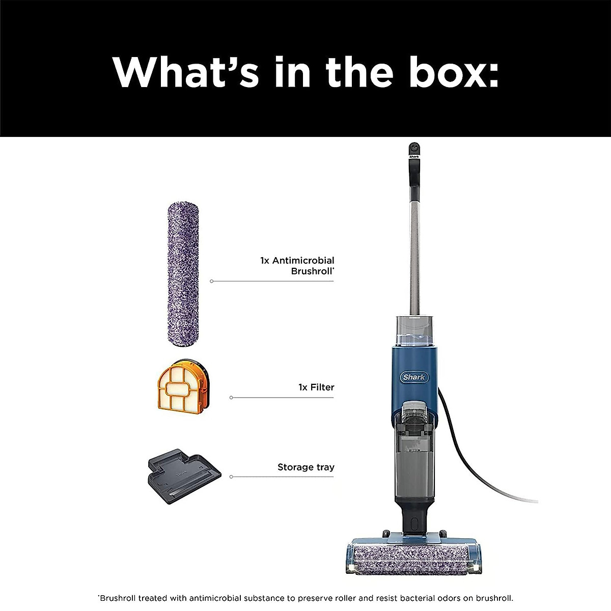 SHARK WD101 HydroVac XL 3-in-1 Vacuum, Mop & Self-Cleaning System for Multi-Surface Cleaning, Perfect Hardwood, Tile, Marble, Area Rug More, Corded, Navy (Renewed)