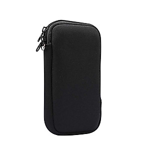 Bobrand Neoprene Cell Phone Pouch Soft Elastic Shockproof Bag with Lanyard for iPhone 13 Mini 12 SE 2020 Samsung Galaxy S10e A40 Google Pixel 5 4a 3 Alcatel 1 1B (Black) (CELLEA122-5.4'')