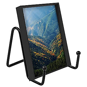 HAOBAOBEI Plate Stands for Display, 2 Pack 3 Inch Metal Frame Holder Stand, Plate Holder Display Stand for Christmas Picture, Decorative Plate, Dish, Book, Photo Easel, Collectibles Tabletop (Black)