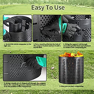 NULAOBA Outdoor Compost Bin , Farm Composter Bin Outdoor,Food Cycler Composter, 220 Gallon Garden Large Compost Bin,Expandable,Easy Assembling,