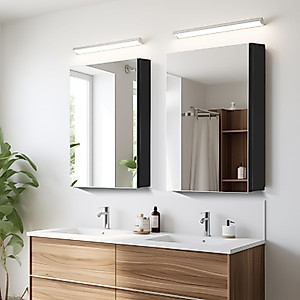 DURLDENG Bathroom Mirror with Storage,16 X 24 Inch,2024 New Model,Medicine Cabinet Mirror,Recessed Medicine Cabinet with Mirror,2 Adjustable Shelves,Black,Soft Hinge