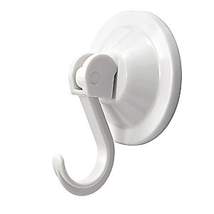 NL HOME Suction Cup Hooks, 4-Pack Vacuum Wreath Hangers for Glass Door or Window, Utility Hooks for Bathroom Kitchen, White