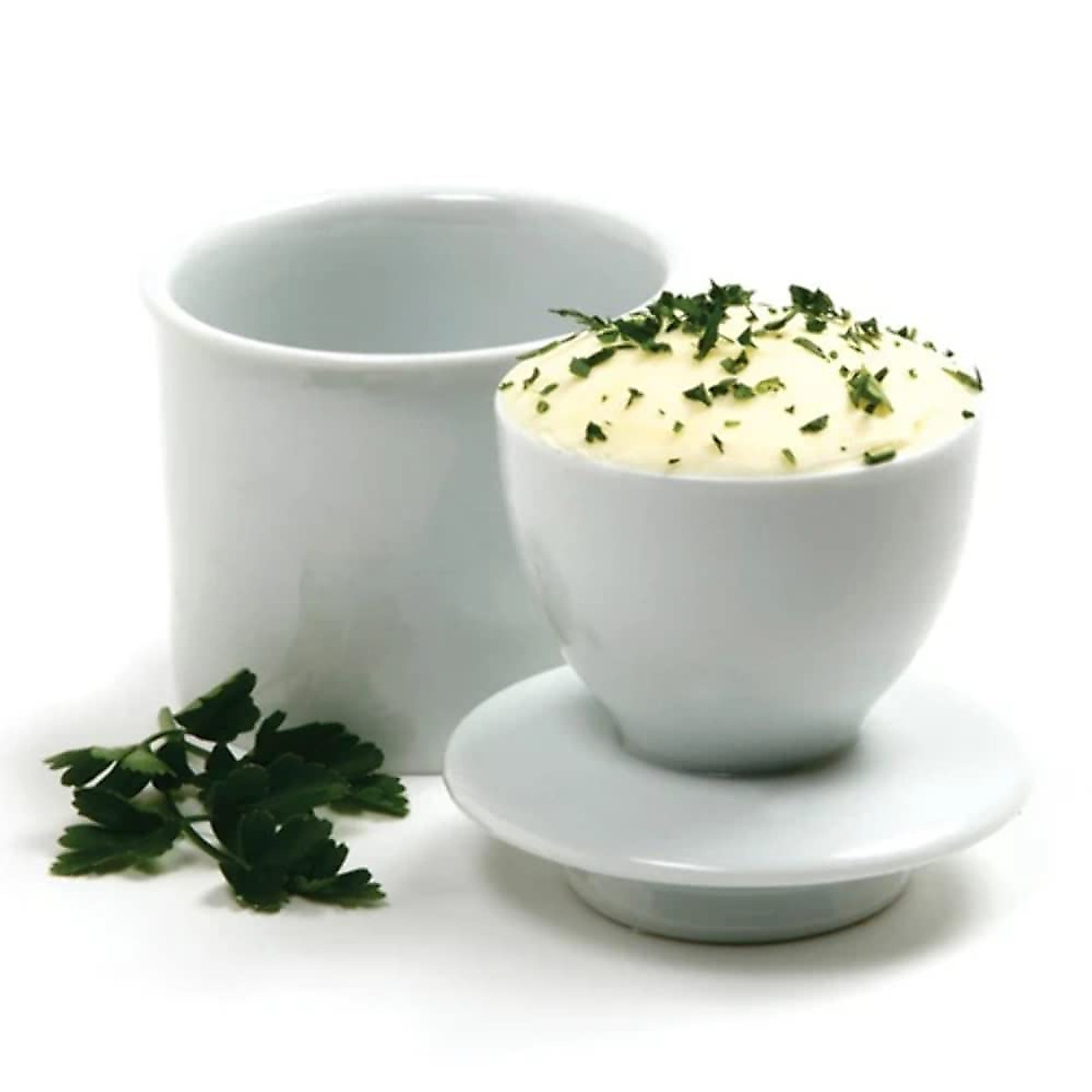 Norpro Porcelain Butter Keeper, White