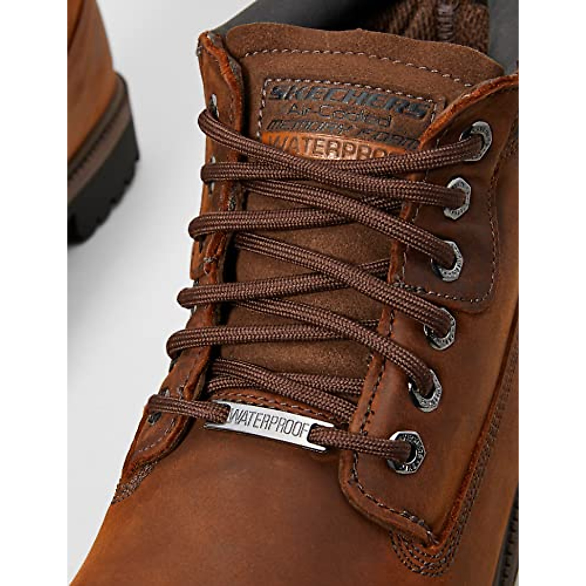 Skechers Men's Sargeants-Verdict Waterproof Boot Fashion, Dark Brown, 11