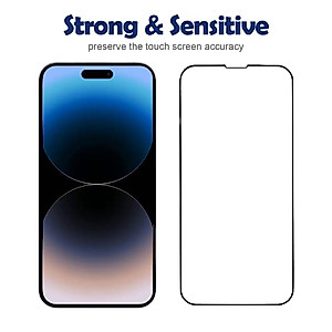 iPhone 14 Pro Max Screen Protector,3 Pack 14 Pro Max Screen Protector Tempered Glass Compatible With iPhone 14 Pro Max, Sensor Protection,Dynamic Island Compatible,Case Friendly Tempered Glass Film,[9h Hardness]