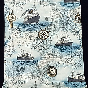 HOYOYO 17.8 x 78 Inches Self-Adhesive Shelf Liner, Self Adhesive Shelf Liner Dresser Drawer Paper Wall Sticket Home Decor Nautical Style