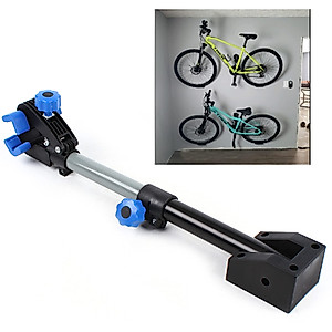 DOONARCES Wall Mount Bicycle Repair Stand Foldable Heavy Duty Bike Repair Rack Clamp Steel Bicycle Rack Maintenance Workstand, Load 45lbs, Blue+Black