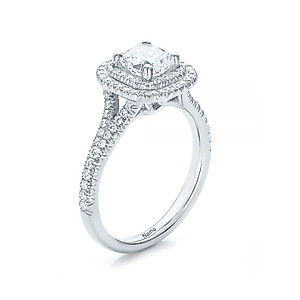 3 Carat(ctw) Cushion-Cut Moissanite Wedding Ring for Women,10K 14K 18K Real Gold Split Shank Pave Moissanite Engagement Ring with Free Engraving,Bridal Ring Size 5-11 (925 Sterling Silver)