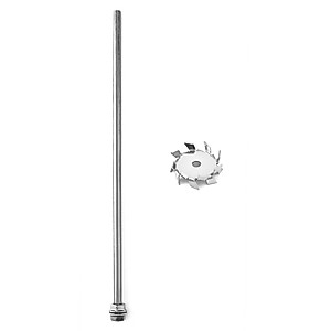 QWORK Dispersing Disc Dispersing Machine Blade Paddle Impeller, Stainless Steel Dispersion Impeller for Blender Overhead Stirrer Electric LAB Mixer, 8 x 300mm Rod, 50mm Disc