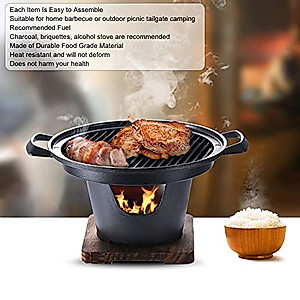 Asixxsix BBQ Charcoal Grill, Nonstick Smokeless Tabletop Grill Portable Korean Barbecue Grill Portable Camping Grill Stove for Indoor Outdoor Picnic BBQ Party