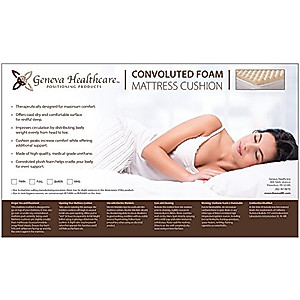 Geneva Healthcare Egg Crate Convoluted Foam Mattress Pad 4" Standard California King Size Topper 4" x 72" x 84"
