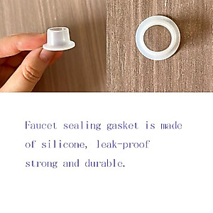 100 Pcs Silicone Faucet Sealing Gasket, White Faucet Valve Leak Proof Plug for Faucet Valve Pipe