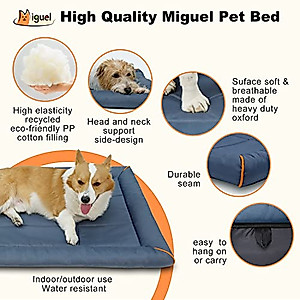 Miguel Water-Resistant Oxford Pet Crate Bed Dog Mat for Metal Dog Kennel All Weather Heavy Duty Durable Easy Clean Travel Indoor Outdoor Puppy Bed(30inch Dog Bed Dog Crate,Blue,M)