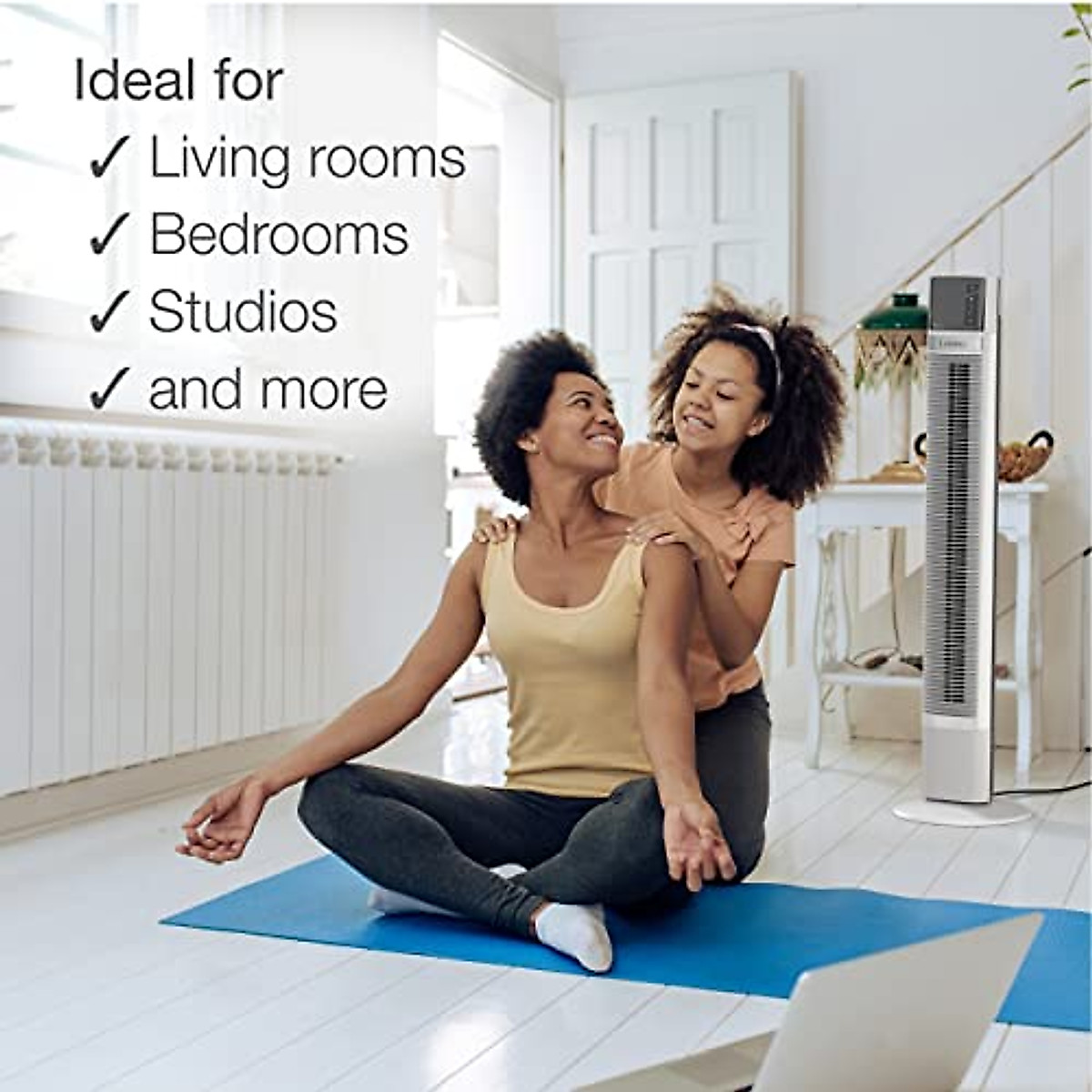 Lasko Xtra Air Oscillating Tower Fan, 4 Speeds, Nighttime Setting, Timer and Remote Control, 48", Silver, T48337, Large