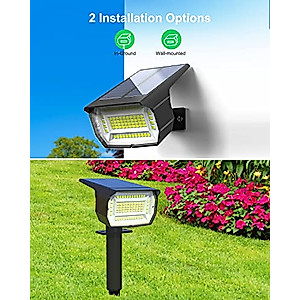LOTMOS 6 Pack Solar Landscape Spotlights Outdoor, [48 LED/3 Modes] 2-in-1 Solar Spot Lights Outdoor, Auto On/Off IP67 Waterproof Solar Powered Wall Lights for Front Door, Backyard, Garage, Deck…