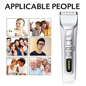 Codos Professional Hair Clipper for Hair Salon and Men Quiet Barber Clippers Cordless Haircut kit Electric Cermanic Hair Clippers(Silvery White)