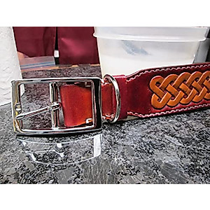 Dog Large Endless Knot Collar, Dog Lover Handstitched Collar, Padded Leather Dog Collar, Dog Collar Handmade Leather