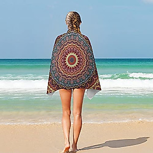 My Little Nest Bath Towels Soft Absorbent Bathroom Towel Circle of Tribal Mandala Quick Dry Bath Towel Large Shower Towels Lightweight Hand Towels 31" x 51"