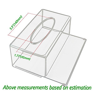 Square Clear Acrylic Tissue Box, Box Covers Rectangular, Bathroom Facial Napkin Box Holders, Table Clear Dryer Sheet Dispenser for Bathroom, Kitchen and Cars