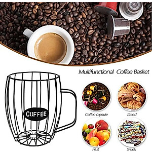 K Cup Holder and Coffee Pod Holder, K Cup Organizer, Large Capacity K Cup Holders, Coffee Pod Storage for Counter Kitchen Cafe Bar (Black)