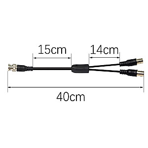 PNGKNYOCN BNC Coaxial Y Splitter Cable BNC Male to Dual BNC Female Connector Adapter Cable for Cameras and Video Equipment（0.4m）