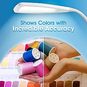 OttLite LED Standing Floor Lamp with Adjustable Flex Neck - Dimmable with 3 Brightness Levels & Energy Efficient Natural Daylight LEDs - Stable Base for Living Room, Dorm, Bedroom, Office & Workshop