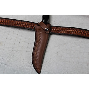 CARL THOMAS LEATHERS. Custom Leather Knife Sheath Made to Fits Buck 119 Knife, Fixed Blade Knife Holder, Light Brown, Sheath Only