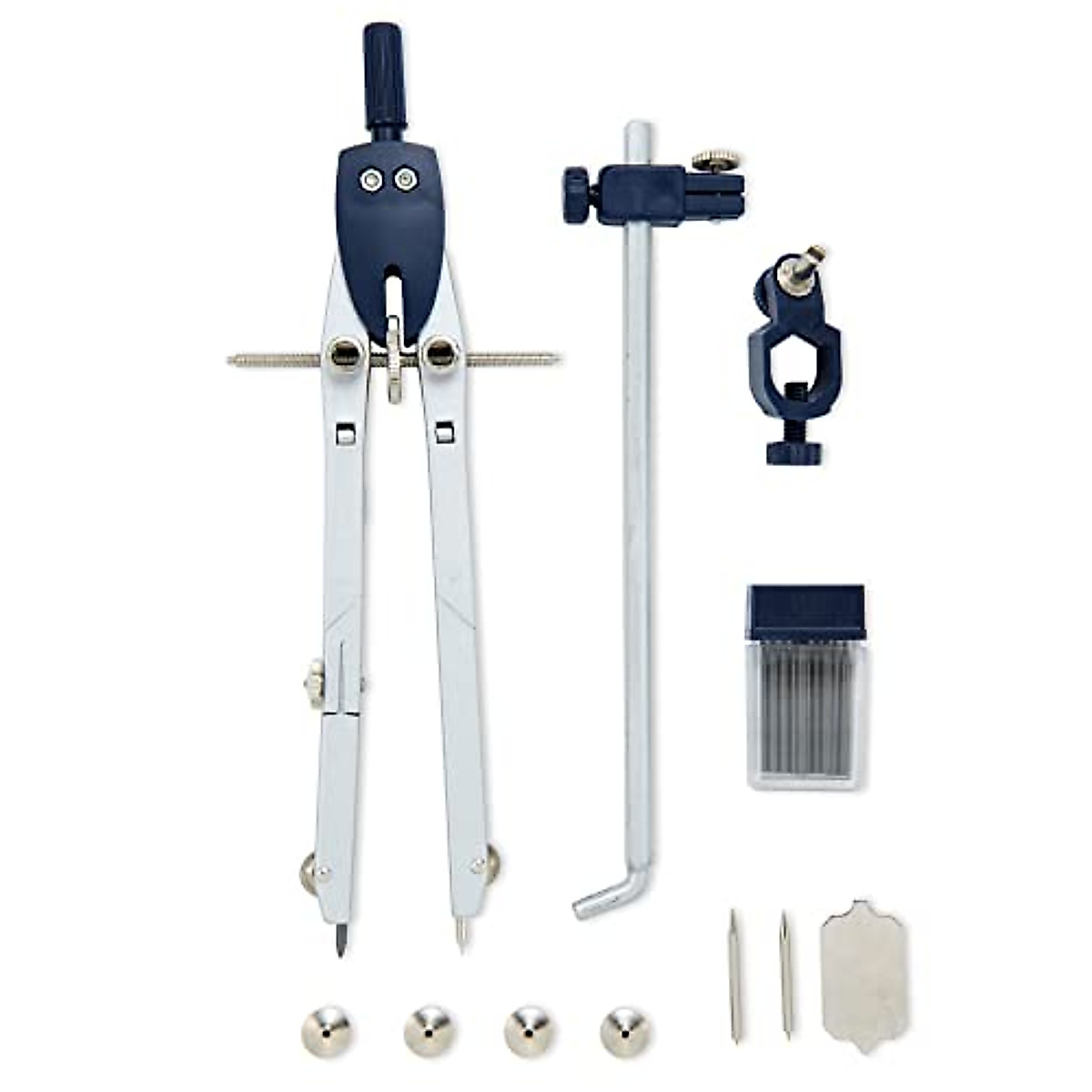 Mr. Pen- Professional Metal Compass with Wheel and Lock for Geometry, Drafting, Math, Drawing