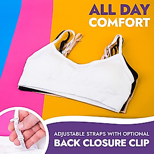 Popular Crop Cami Training Bras Pack for Girls. Seamless Bra Removable Padding Basics L