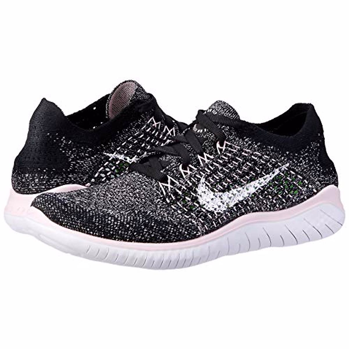 Nike Free RN Flyknit 2018 Women's Running Shoe Black/White-Pink Foam 8.5