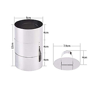 Astra Gourmet Round Food Molding Set, Plating Forming Rings, Stainless Steel Cutters/Food Ring Sets, 3.15 by 1.5-Inches High, Includes 3 Rings and 1 Fitted Press