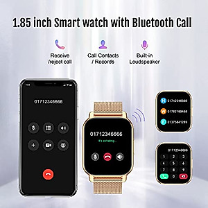 Narcid Smart Watch 1.85' inch for Men Women, Smartwatch with Call Receive/Dial, SpO2 Heart Rate/Sleep Monitor, Fitness Tracker Pedometer 23 Sport Modes for iOS & Android Phones