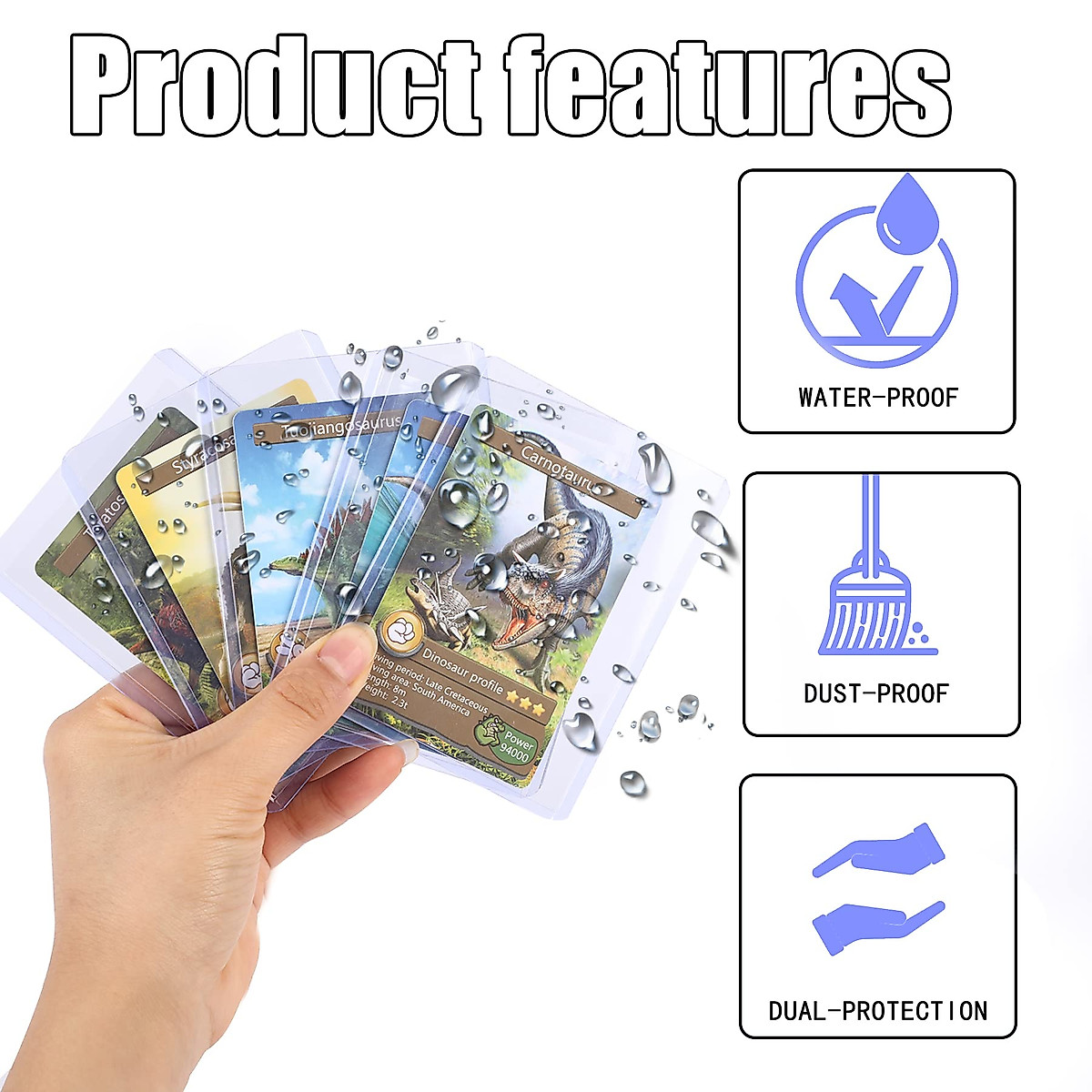 Card Sleeves, SEPGLITTER 160Pcs Hard Plastic Trading Card Sleeves 60Pcs Hard Plastic Card Sleeves and 100Pcs Clear Soft Sleeves for Baseball Card Protective Cards Game Cards Sports Cards(3 x 4 Inch)