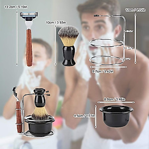 4 in 1 Shaving Kits for Men Set, Shave Brush and Bowl Shaving Brush Kit, Badger Hair Beard Shave Brush Kit, Men Boyfriend Husband Dad Birthday Fathers Day for Him